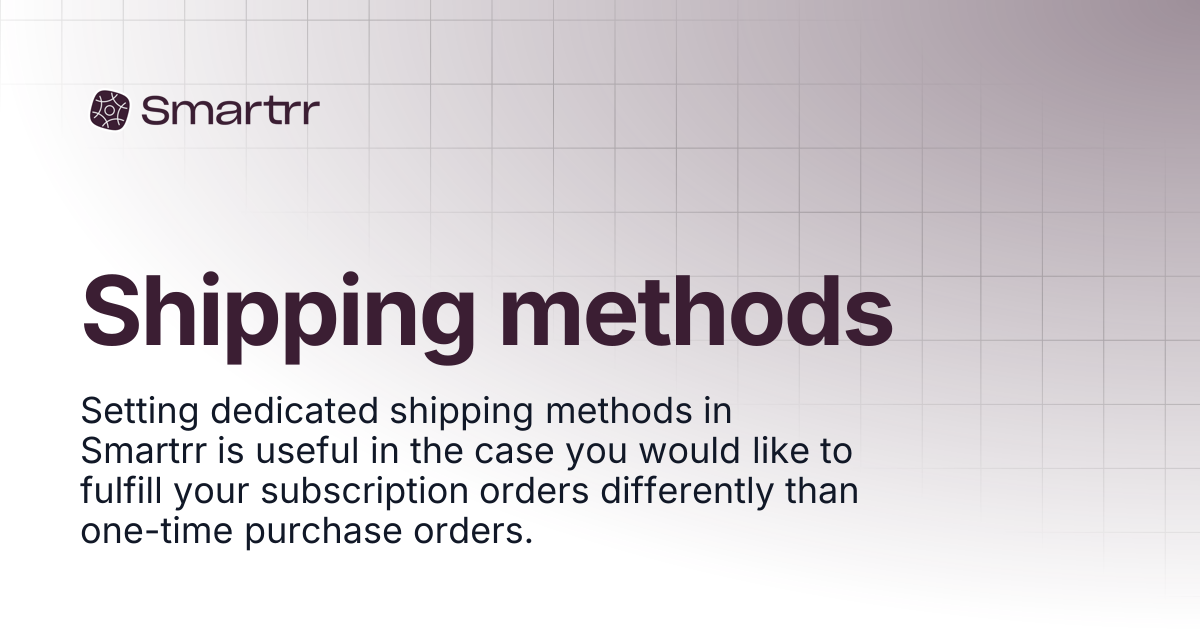 Shipping methods | Help Docs